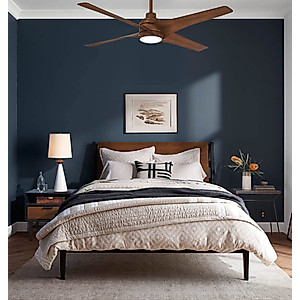 MINKA-AIRE F543L-DK Swept 56 Inch Ceiling Fan with Integrated 20W LED Dimmable Light in Distressed Koa Finish