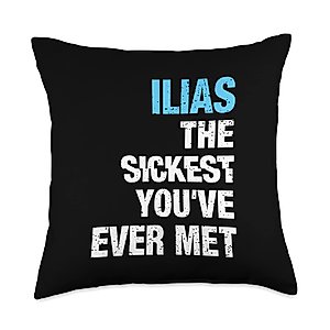 Custom Ilias Gifts & Accessories for Men Ilias The Sickest You've Ever Met Personalized Name Throw Pillow, 18x18, Multicolor