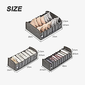 Underwear Drawer Organizer Dark Gray Collapsible Cabinet Organizer Closet Organizer Foldable Closet Organizer Compression Underwear Storage Box for Socks, Storage Containers for Clothes in Closet