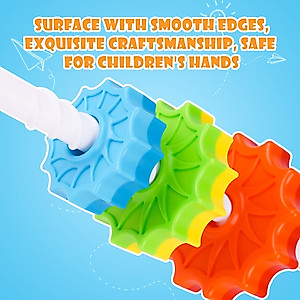 NiToy Spinning Stacking Toy for Kids, Rainbow Tower Dual-Color Spinning Wheels Premium Strong BPA-Free ABS Plastic Early Education Fun Learning and Engaging Brain Development Toys (Large 6th Floor)
