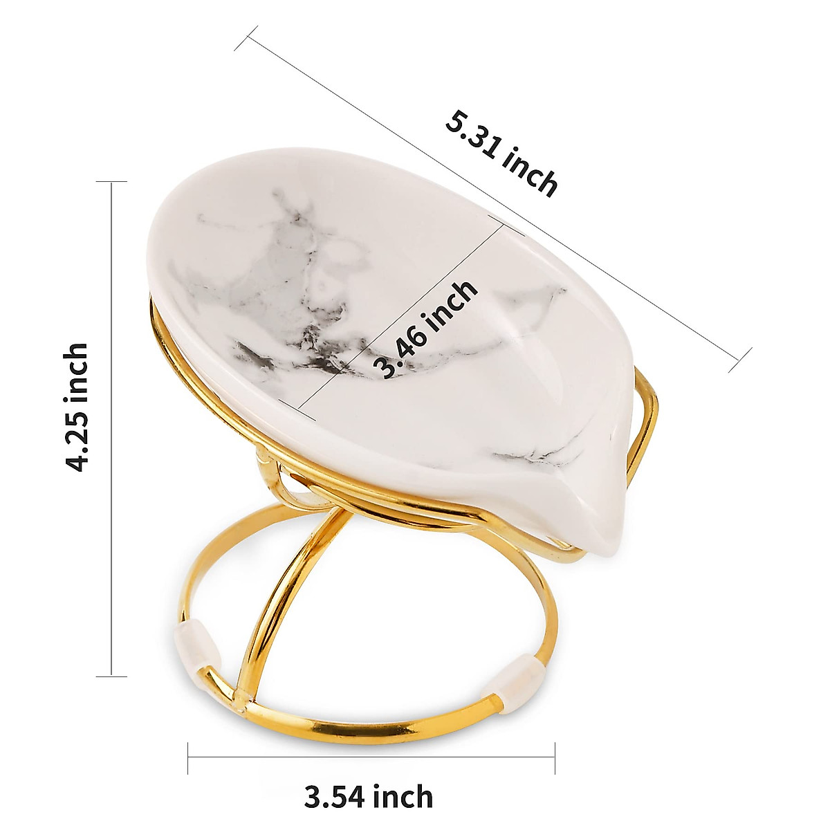 Dobbyby Leaf-Shaped Ceramic Soap Dish with Drain, Soap Holder, Soap Saver, Soap Tray, Bar Soap Holder, Easy Cleaning, for Shower Bathroom Kitchen Sink Bathtub, Pro-Environment White