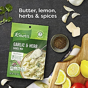 Knorr Sauce Mix Creamy Pasta Sauce For Simple Meals and Sides Garlic & Herb No Artificial Flavors, No Added MSG 1.6 oz - Pack of 3 (4.8 oz in total)