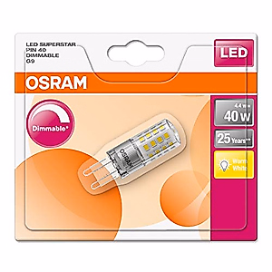 OSRAM LED Superstar PIN G9 DIM / LED lamp: G9, 4.40 W, 40 W Replacement for, Warm White, 2700 K, / / Pack of 9