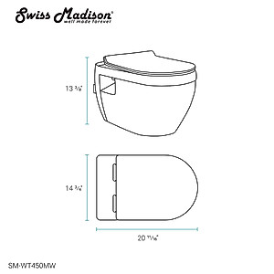 Swiss Madison Well Made Forever Ivy SM-WT450 Wall Hung Toilet, Glossy White