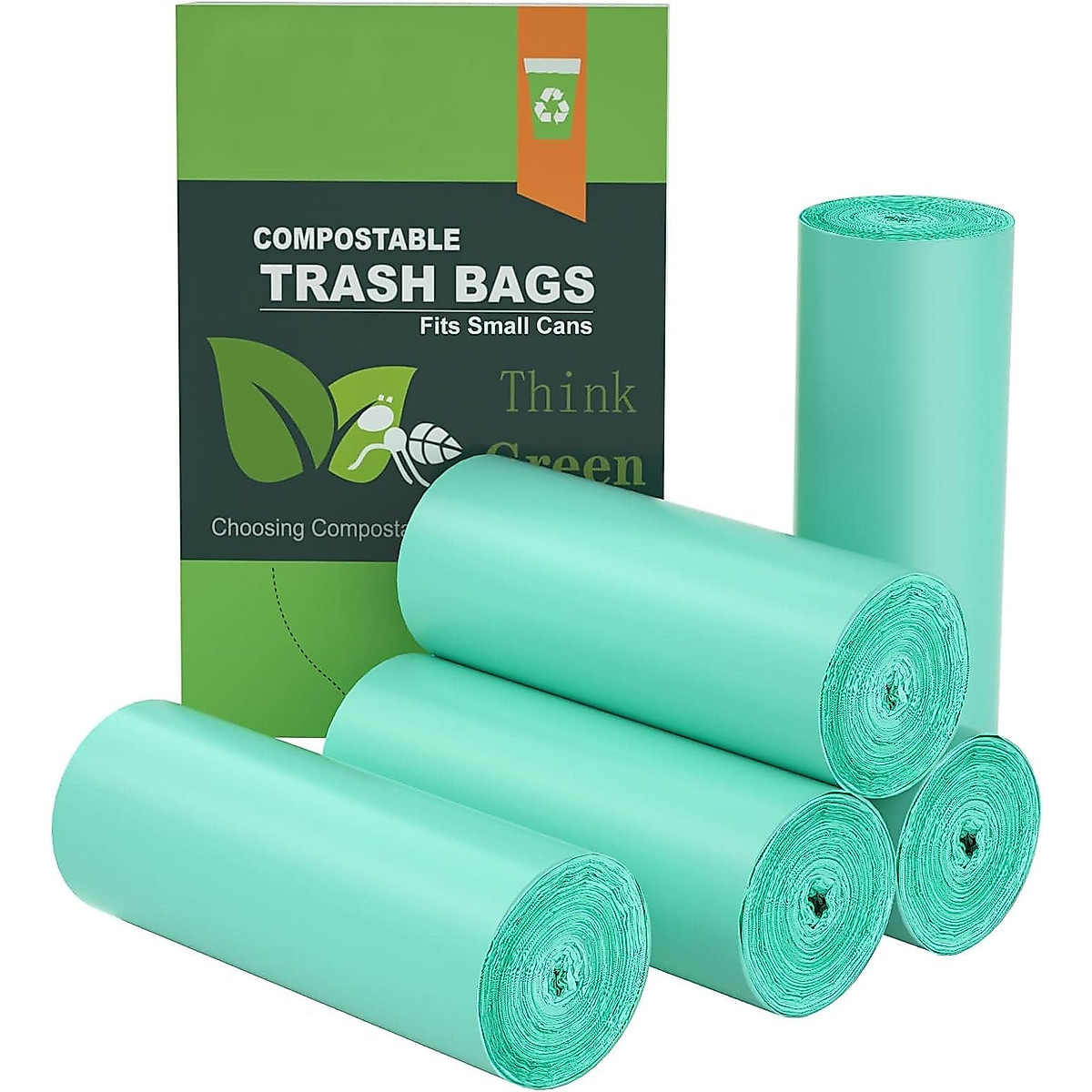 200 Counts AYOTEE Mini Trash Bags,1.2 Gallon Small Compostable Trash Bags,Strong Unscented Compost Bags Small Bathroom Trash Bags for Home, Fit 4.5-5 Liter Trash Can,1-1.5 Gallon…
