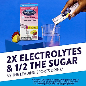 Pedialyte Electrolyte Powder Packets, Strawberry Lemonade, Hydration Drink, 100 Single-Serving Powder Packets