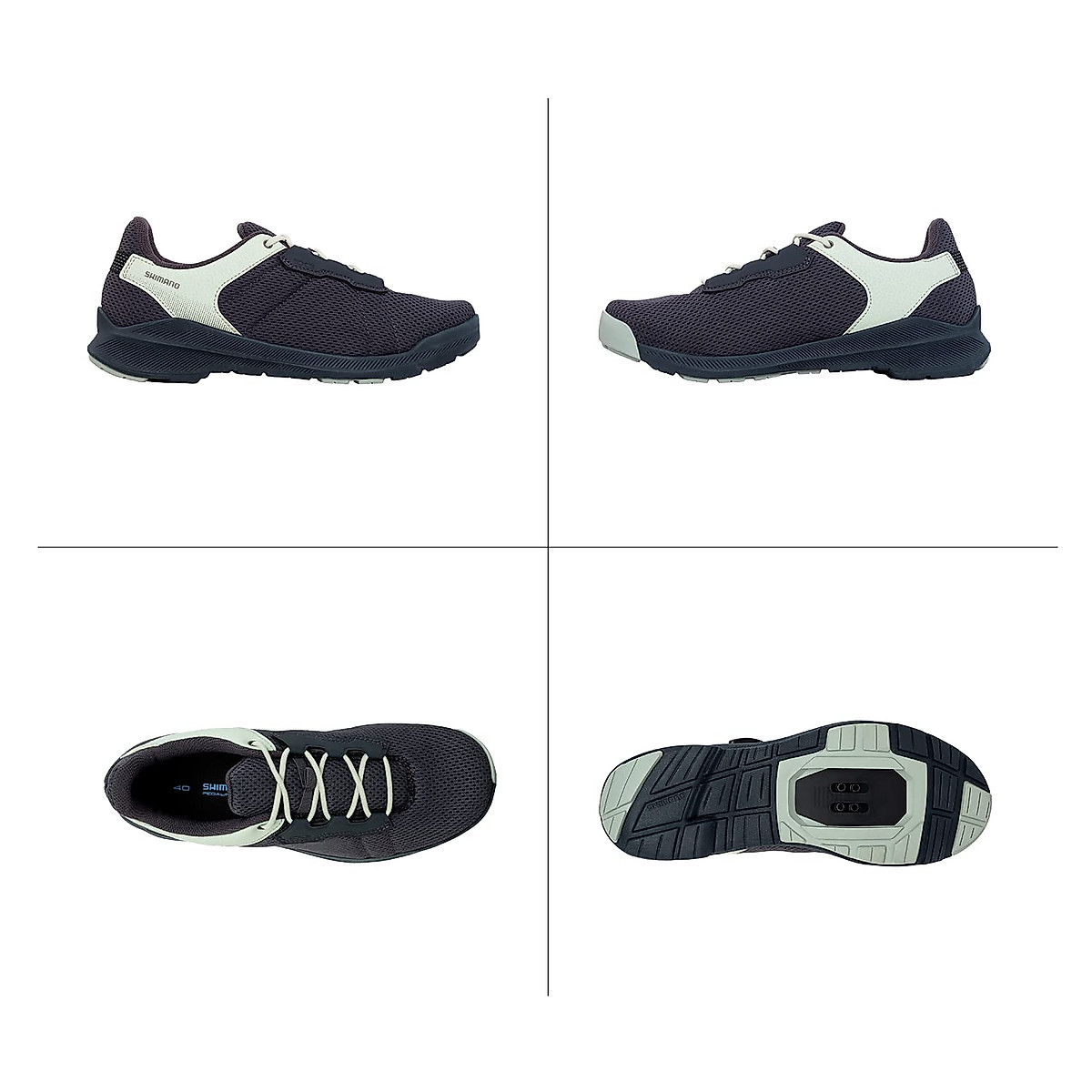 SHIMANO SH-EX300W Women’s City Cycling Shoe, Gray/Mint, 5.5-6 Women (EU 37)