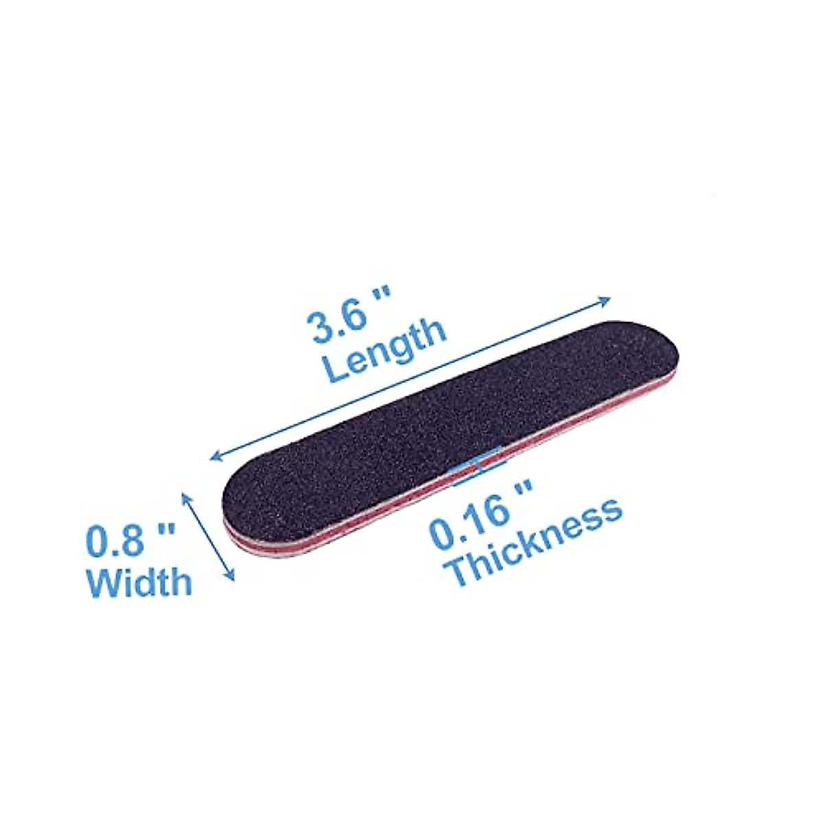 Nail Files (50 Pack), 3.6 Inches Emery Board Nail Files for Acrylic and Natural Nails, 100/180 Grit Small Double Sided Fingernail Filer Bulk Mini Professional Finger Nail Filer Manicure Set Black