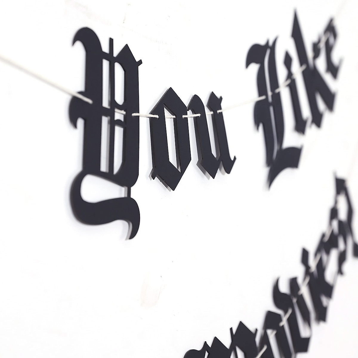 Do You Like Scary Movies? Old English Goth Banner, Gothic Blackletter Garland, Horror Movie Night Decoration, Scream Party (Do You Like Scary Movies)