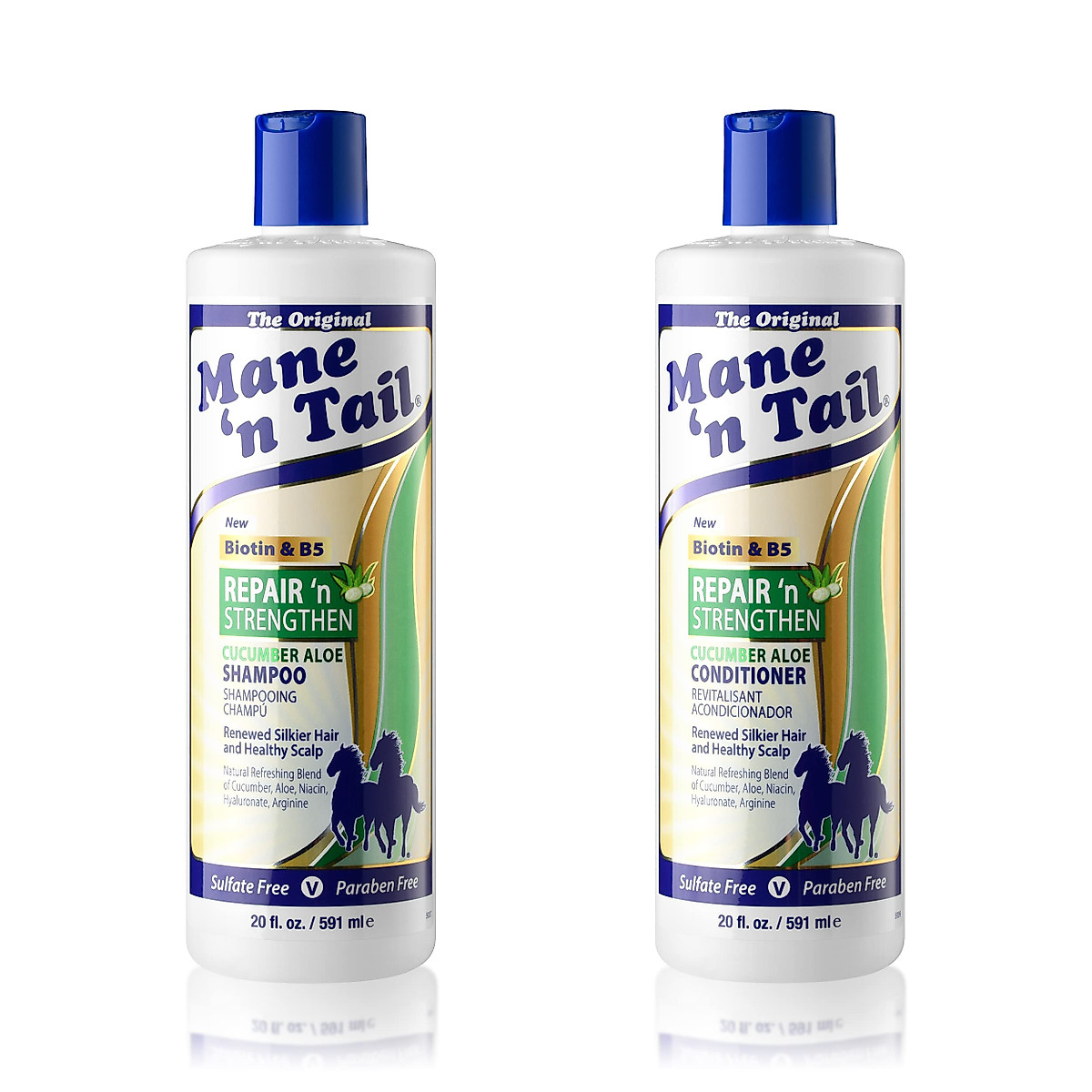 Mane 'n Tail: Repair 'n Strengthen Shampoo & Conditioner Cucumber & Aloe (20 Oz Each)