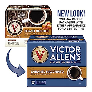 Victor Allen's Coffee Caramel Macchiato Flavored, Medium Roast, 42 Count, Single Serve Coffee Pods for Keurig K-Cup Brewers