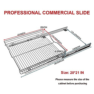 SITE Pull Out Cabinet Organizer 20" W x 21" D Heavy Duty Under Kitchen Cabinet Sliding Shelf, Requires At Least 22” Cabinet Opening, Chrome Finish