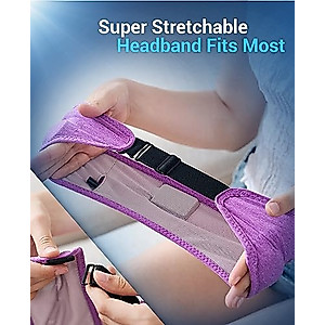 Voerou Sleep Headphones, Adjustable Bluetooth Headband Wireless Earbuds Washable Sleeping Music Headphones, Technology Gadgets for Side Sleepers, Workout, Jogging, Yoga, Insomnia, Travel, Meditation