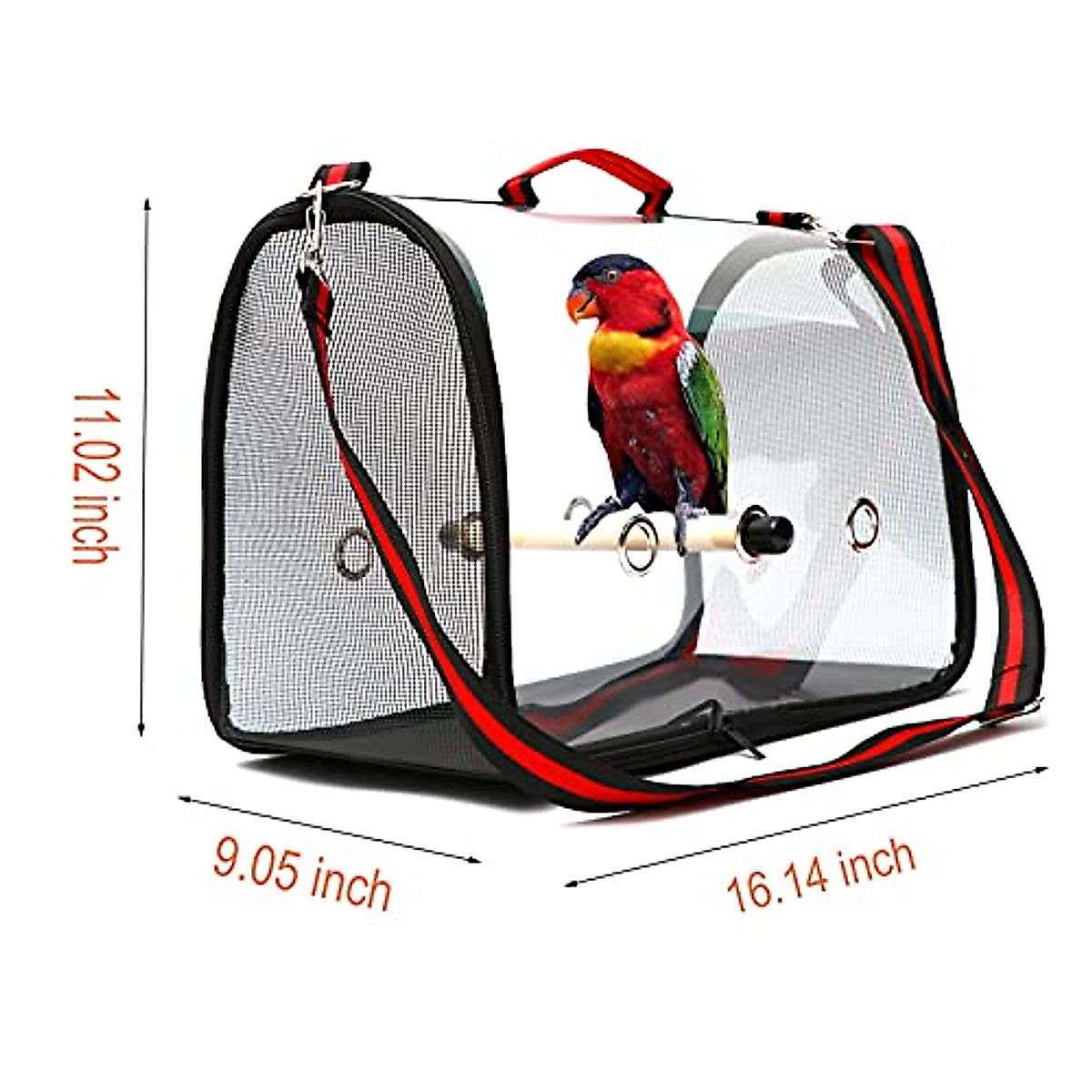 OFLAO Bird Carrier Bag, Portable Travel Bird Cage, Lightweight Breathable Parrot Perch Transparent Cage