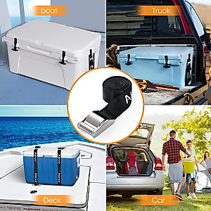 Aieve Cooler Tie Down Straps Kit - Ice Chest Lock Bracket - Cooler Accessories Secure for YETI Cooler RTIC Coolers