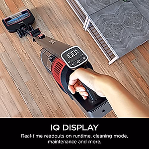Shark IZ662H Vertex Pro Lightweight Cordless Stick Vacuum with IQ Display, DuoClean PowerFins & MultiFLEX, Includes Crevice Tool, Pet Multi-Tool & Anti-Allergen Dusting Brush, 60min Runtime, Black/Red