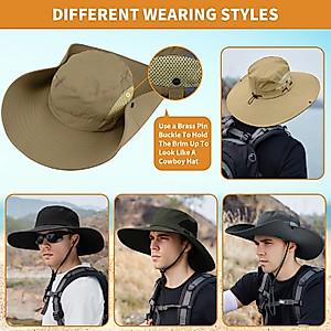 【XXL Oversize &Wide Brim】 Sun Hats for Men【UPF 50+ & Waterproof】 Fishing-Hat Boonie Bucket for Hiking Safari Beach Garden (Dark Gray, XXL)