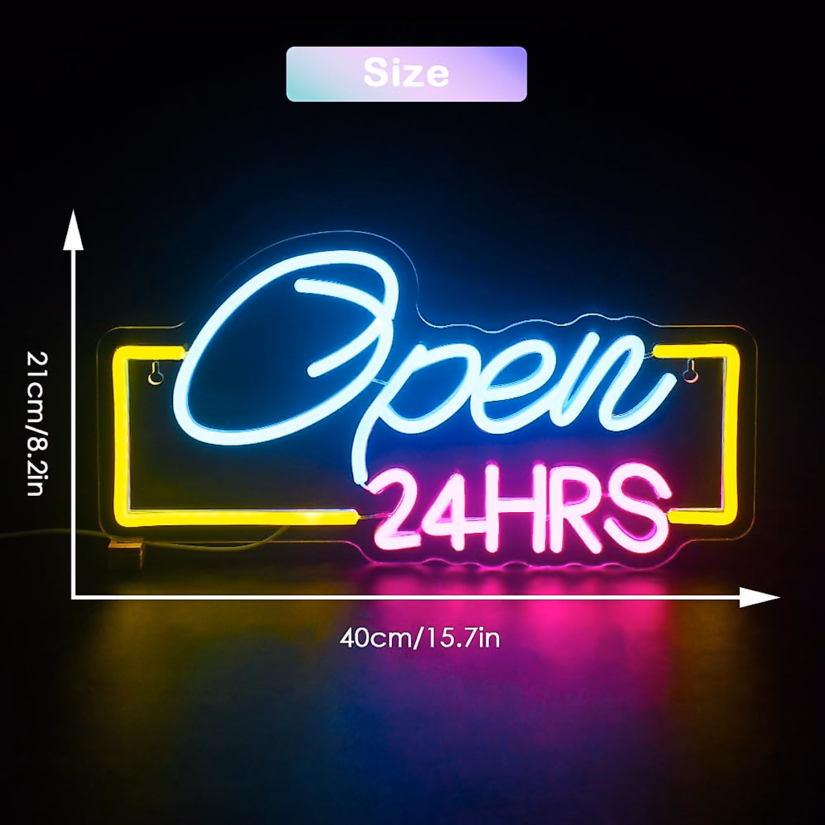 JURONGYILU Open 24 HRS Neon Sign Led Neon Lights for Wall Decor USB Light Up Signs for Business Bedroom Home Bar Shop Salon Hotel