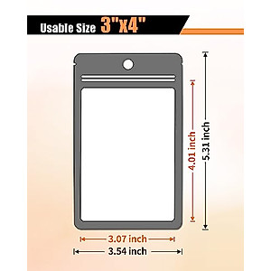 Holographic Bags Packaging Bags 300 PCS Blue Resealable Bags with Clear Window for Food Storage Small Business (Outer Size 3.54x5.31 Inch/Inner Size 3x4 Inch)