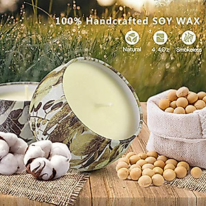 CREASHINE Scented Candles Gift , Stress Relief Pure Soy Wax Single Wick 100 Hour Burn 16 Ounce Unit Portable Travel Tin Perfect for Women Aromatherapy Anniversary - 4 Pack