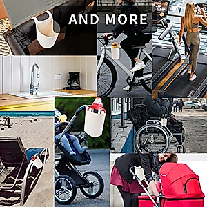 Stroller Organizer with Cup Holder, Universal Stroller Cup Holder for Wheelchair, Plus Size, Measures 12"x 3.6"x 3.8", Suitable for Camping Chair, Lawn Chair, Bike, Treadmill, Bathroom - Milky White