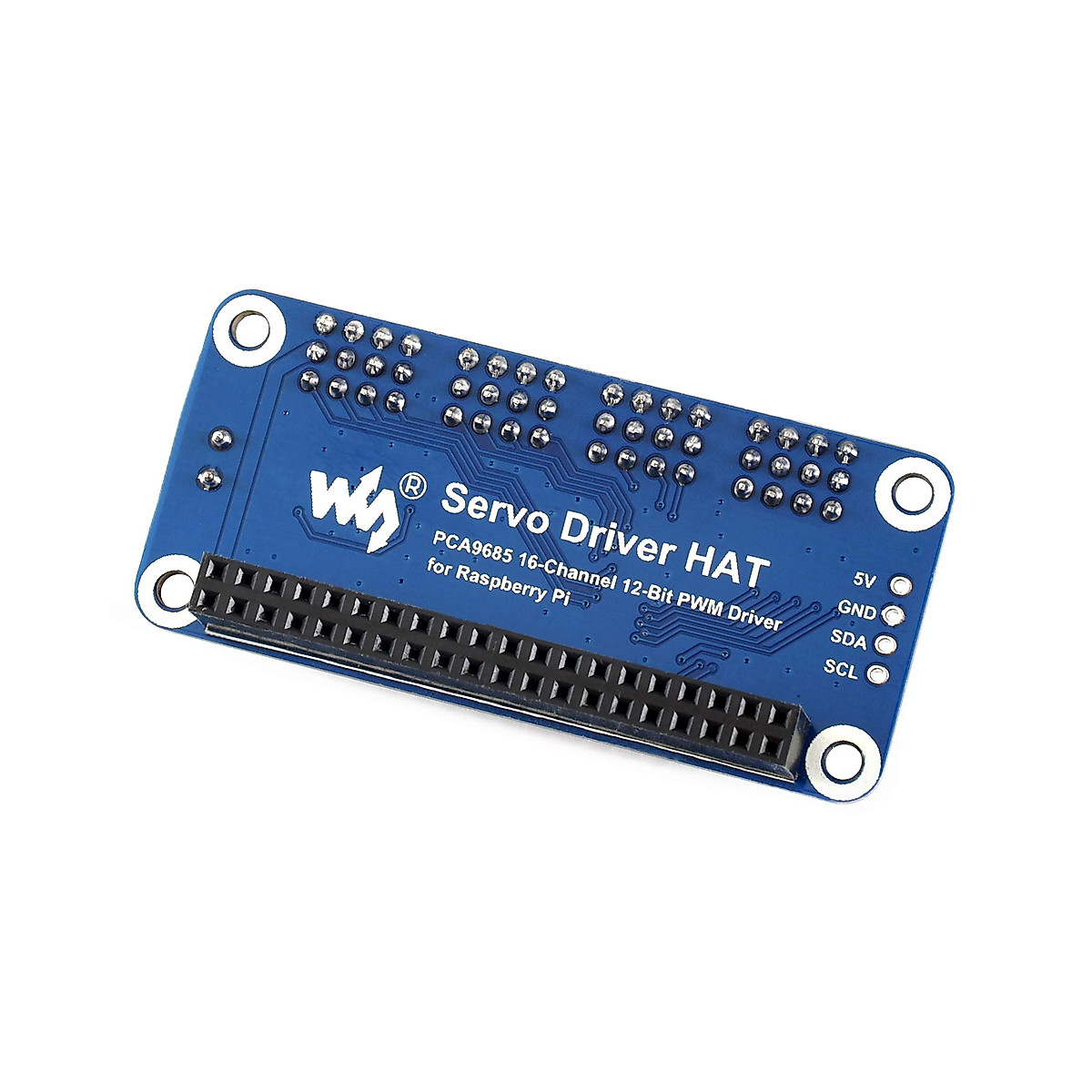 Servo Driver HAT Board for Raspberry Pi Zero/Zero W/Zero WH/2B/3B/3B+ 16-Channel Servo/PWM Outputs with I2C Interface Used for Controlling Robotic Arm or Hexapod Walker