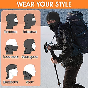 Balaclava Long Neck Face Mask - Dustproof Windproof - Hood Beanie Thermal Tactical Mask - Outdoor Sports - Adult Motorcycle, [1pc] Black