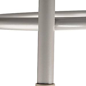 National Public Seating 6400 Series Heavy Duty 18 Inch Steel Stool with Vinyl Padded Seat Supports up to 300 Pounds, Grey Frame and Legs