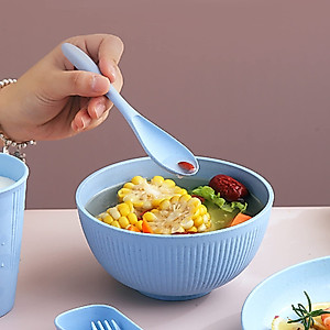 ATRDTO Set of 8,22 OZ Cereal Bowls, Unbreakable Wheat Straw Bowls, Microwave and Dishwasher Safe Reusable Bowls Set, for Ramen, Soup, Salad and more (22oz)