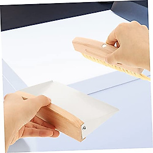 MOBUTOFU 1 Set Small Broom Dustpan Dusting Brush Coffee Grinder Cleaning Brush Computer Cleaning Kit Cleaning Dust Pan Handheld Broom Espresso Shots Espresso Ground Kid Broom White Beech