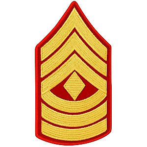 United States Marine Corps USMC Chevron Gold Embroidered on red 1st SGT 1st Sergeant