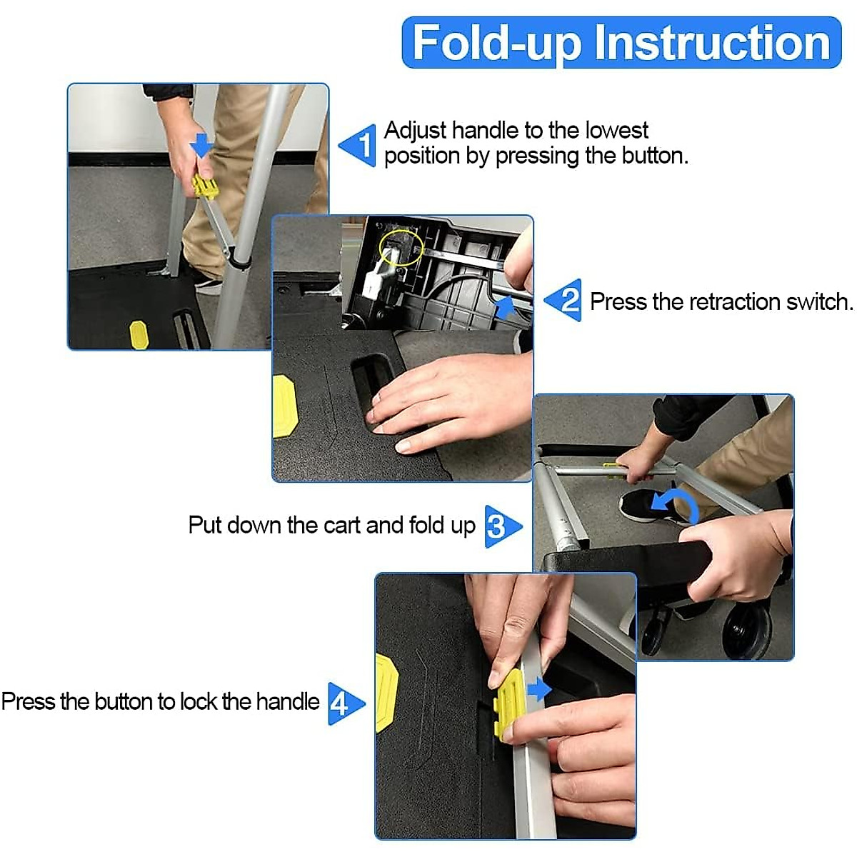 Platform Truck Folding Hand Truck 330 LB 2 Packs Heavy Duty Utility Dolly Flatbed Luggage Push Cart Fully Folded Compact Cart, Portable Trolley with Elastic Ropes Easy Storage, Lightweight for Moving