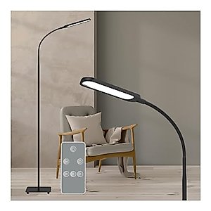 Koopala LED Floor Lamp, Bright Tall Standing Light with Dimmable 4 Brightness&4 Color Temps, Adjustable Gooseneck, 3 Timer, Touch& Remote Control, Couch Lamp, for Reading/Living Room/Bedroom/-Black