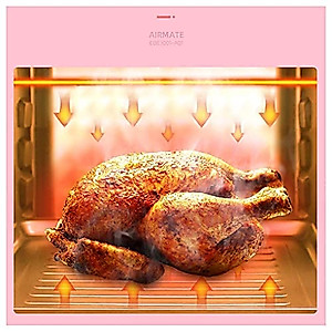 30L Elecric Oven,with Temperature Setting 70-230℃ 120 Minutes Timing 1500W 3 Baking Functions Convection Countertop Toaster Oven (Pink) (Pink) Aesthetic and Practical