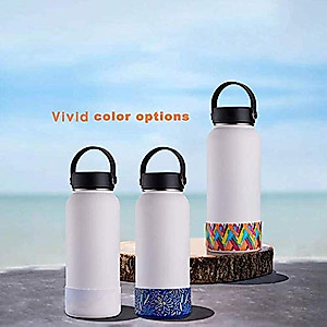 Protective Silicone Sleeve Boot 32oz 40oz for Hydro Flask, Wide Mouth Water Bottle Boot Bottom Base for YETI, Simple Modern,Takeya,MIRA and Flask Rubber Boot BPA Free, Not for Stanley Tumbler(Black)
