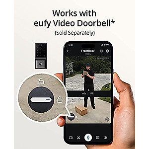 eufy Security Smart Lock C210, 5-in-1 Keyless Entry Door Lock, Built-in WiFi Deadbolt, Smart Door Lock, No Bridge Required, Easy Installation, Touchscreen Keypad, App Remote Control, BHMA Cert