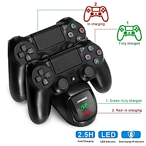 Controller Charger forPS4, Dual USB Controller Charging Station for Pstation 4/PS4/ Slim/ PS4 Pro Charging Dock Stand Station