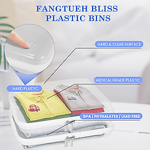 Fangtueh Storage Bags with Zippered Pouch Hard, Stackable Bliss Storage Bin with Handle Clear PVC Organizer for Board Games, Building Blocks, Puzzles, Kids Books - Travel Waterproof Organizer Bags