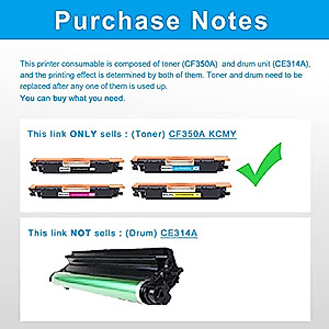 LCL Remanufactured Toner Cartridge Replacement for HP 130A CF350A CF351A CF352A CF353A MFP M176 M176FN M177 M176n M177FW (4-Pack Black Cyan Magenta Yellow)