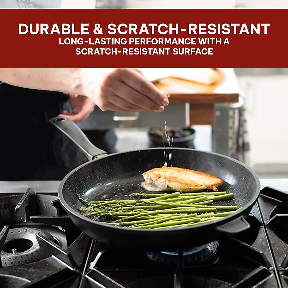 Alva Energy Nonstick Frying Pan Skillet Non Toxic Cast Aluminum Cookware Omelette Pan 8" PFAS, PFOA & PFTE Free, for Cooking Pan Set, Induction Safe, Add to Your Pots and Pans Set Cookware