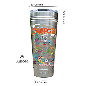 Catstudio California Thermal Tumbler | Triple Wall Insulation With Non Slip Bottom | Great Travel Cup for Water, Coffee, Tea, or Smoothies