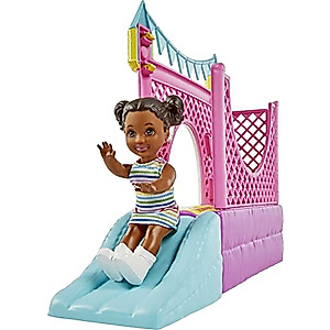 Barbie Skipper Babysitters Inc Playset with Skipper Doll, Toddler Small Doll, Working Bounce House, Swing & Accessories