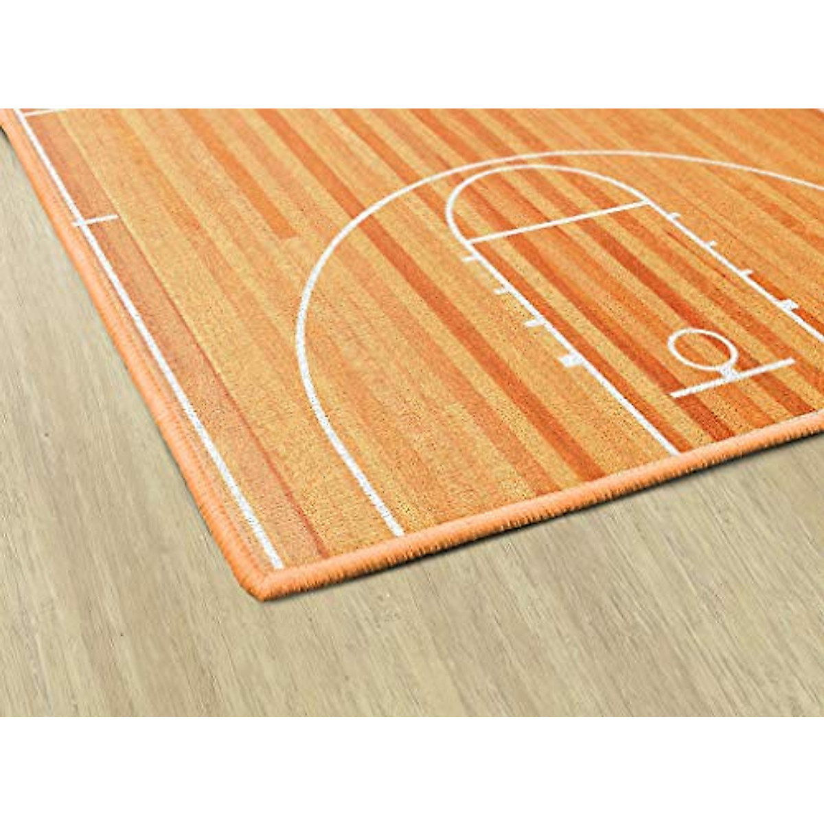 Brumlow Mills Basketball Court Sports Theme Area Rug for Teens Bedroom, Kids Playroom, Living Room Carpet or Classroom Accent Rug, 3'4" x 5'