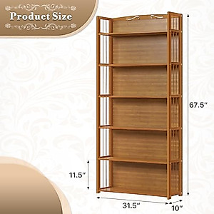 Athena Collection Book Shelf and Bookcase Floorstanding 6-Tier Modern Open Bookshelf Book Case Display Shelf Book Storage Home Decor Furniture for Office Bedroom Living Room