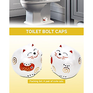 Toilet base bolt caps decorative ornaments ceramic toilet bolt covers bathroom decoration cat toilet bolt covers fun cat themed gadgets floor bolt replacement parts