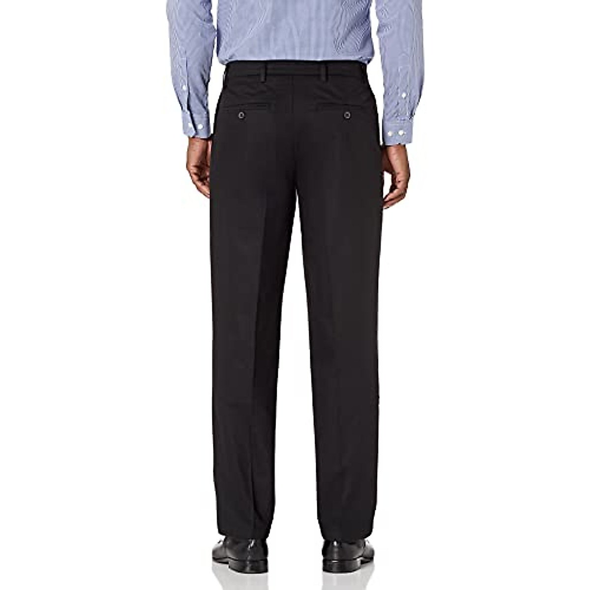 Dockers Men's Relaxed Fit Signature Khaki Lux Cotton Stretch Pants-Pleated, Black, 44W x 30L