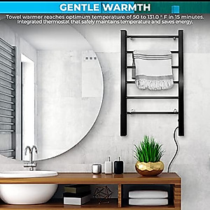 Luxcees Electric Heated Towel Rack - Luxury Wall Mounted or Freestanding Towel Warmer, Plug-in Bathroom Towel Drying Rack, Hot Tub Towel Rack, Towel Warmer Rack, Bath Towel Warmer, Towel Warmers