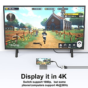 Switch Dock for Nintendo Switch/OLED Switch,RREAKA Portable TV Dock with 4K HDMI USB 3.0 Port and 100W Charging,Travel Dock Replacement for Switch (White, A)