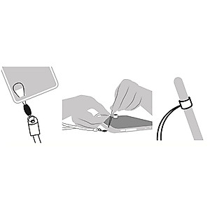 ZoopLoop Black Silicone Scratchproof 20.75in Tether for Digital Electronic Styluses (Diameter Range: 0.27-0.37in) - Secure Stylus to Tablet Case - Tablet Pencil Holder Accessory