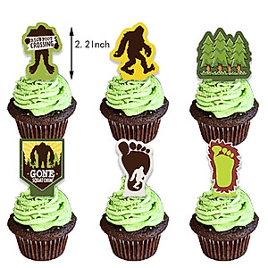 HJHLYYANM Bigfoot Birthday Party Supplies Set Bigfoot Banner Balloons Cake Topper spirals Sticker, Bigfoot Party Decoration Favors for Kids Man Sports Fan Birthday Party